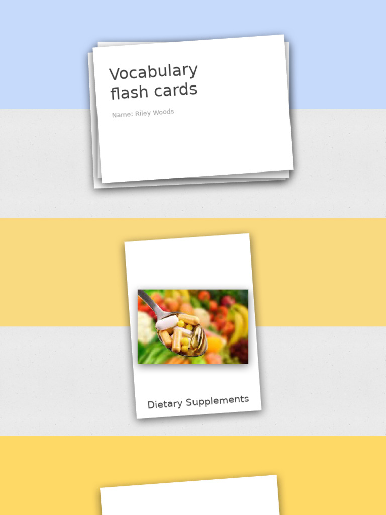 10 Vocabulary Flash Cards Nutrition | PDF