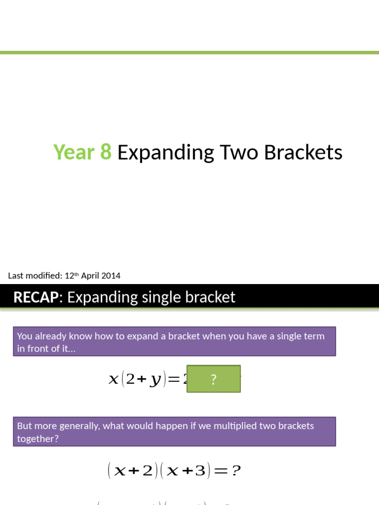Expand Two Brackets in Algebra | PDF