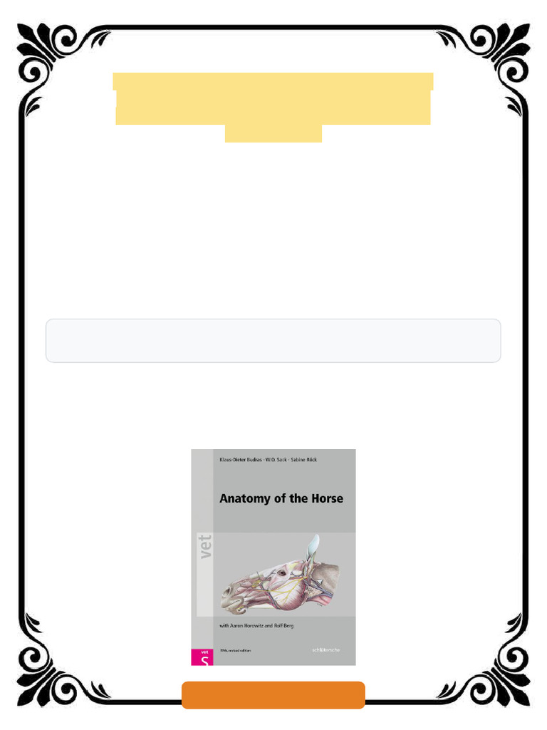 Anatomy of the Horse An Illustrated Text Vet Schlutersche 5th, revised ...