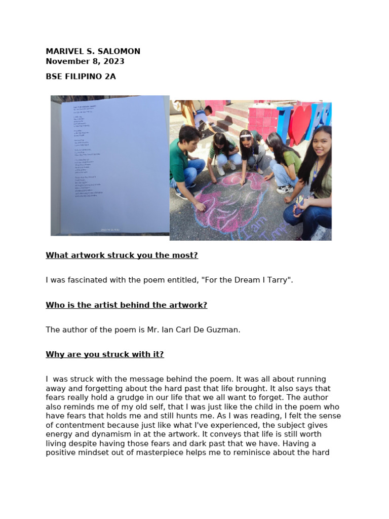 Impact of "For the Dream I Tarry" Poem | PDF