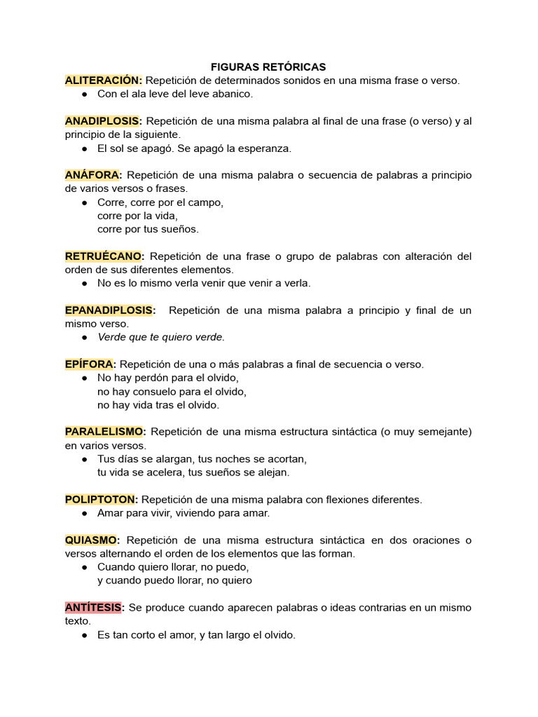 Figuras Retóricas | PDF | Lingüística