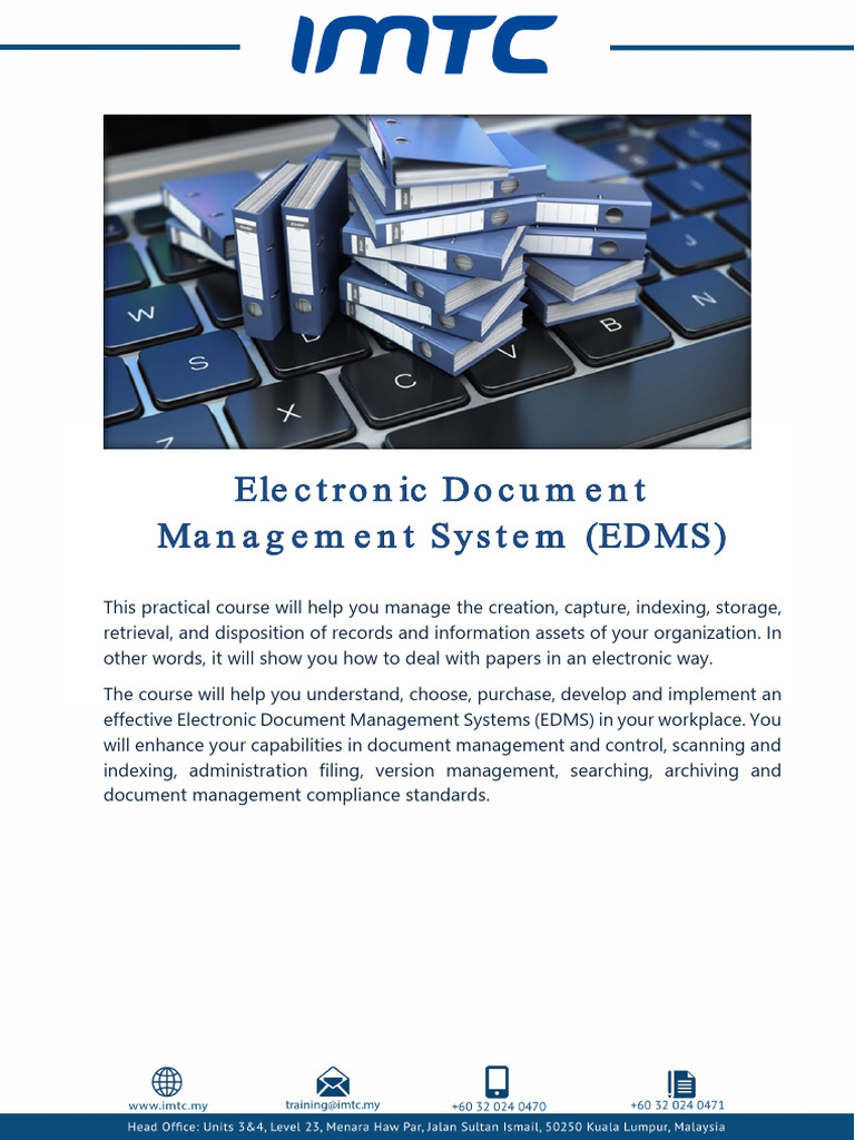 Electronic Document Management System (EDMS) | PDF | Records Management ...