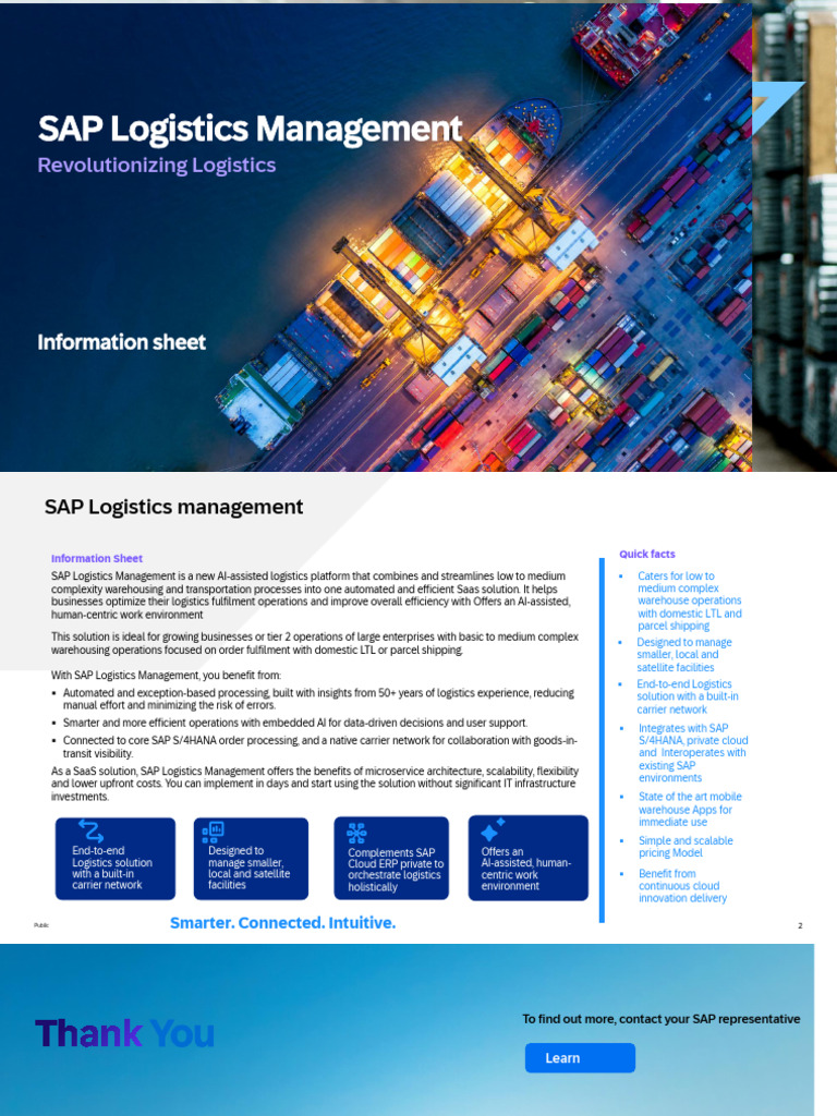 Information Sheet SAP Logistics Management New | PDF | Logistics ...