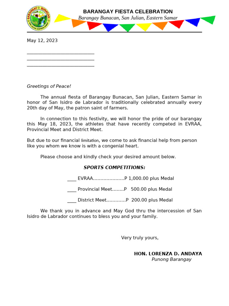 Solicitation EVRAA-Provincial Meet | PDF