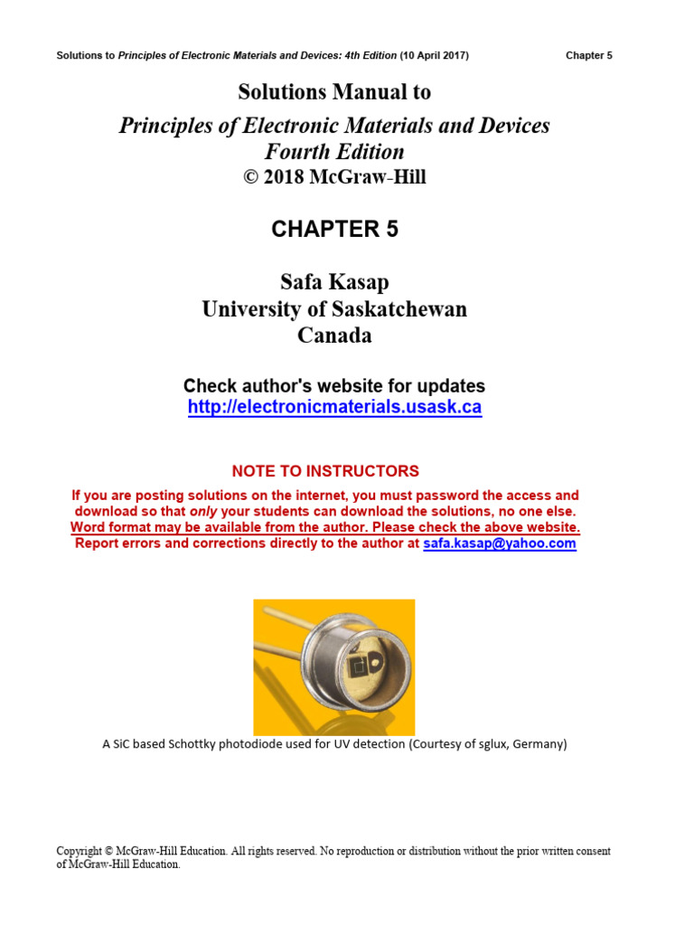 Kasap SM Ch05 | PDF | Doping (Semiconductor) | Electrical Resistivity And Conductivity