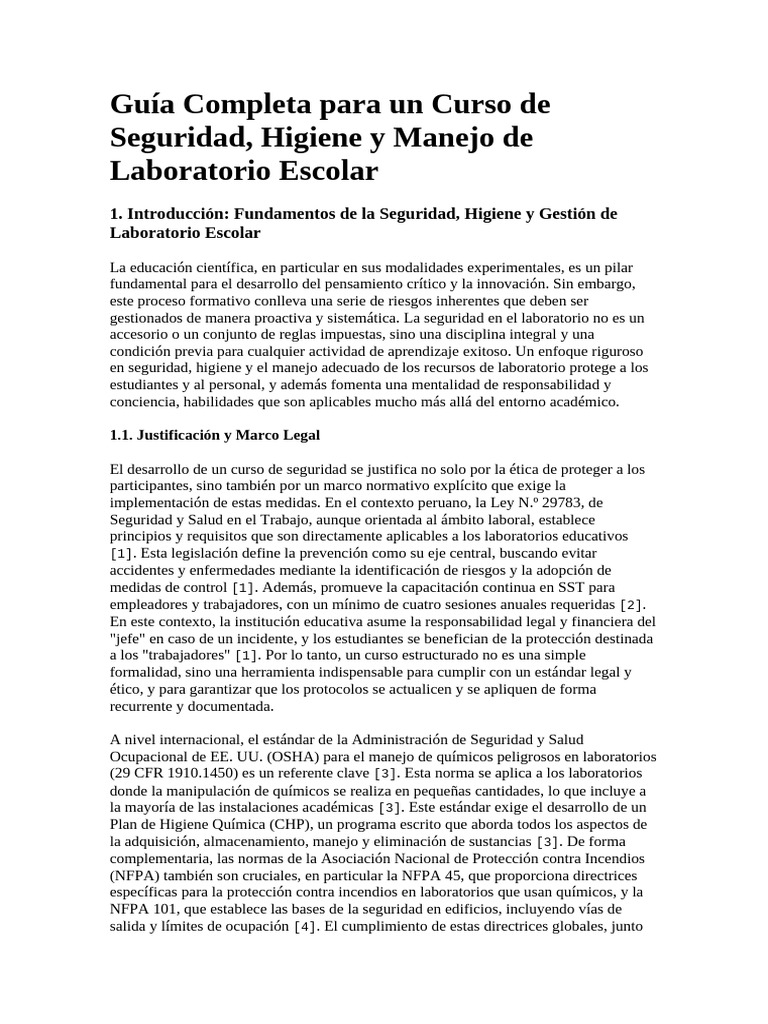 Curso de Seguridad en Laboratorios Escolares | PDF | Laboratorios | Valores