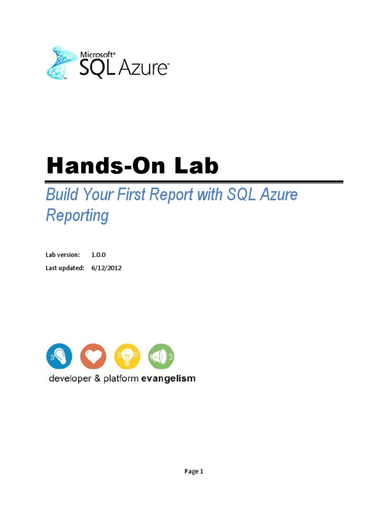 Hands-On Lab: Build Your First Report With SQL Azure Reporting | Download Free PDF | Microsoft ...