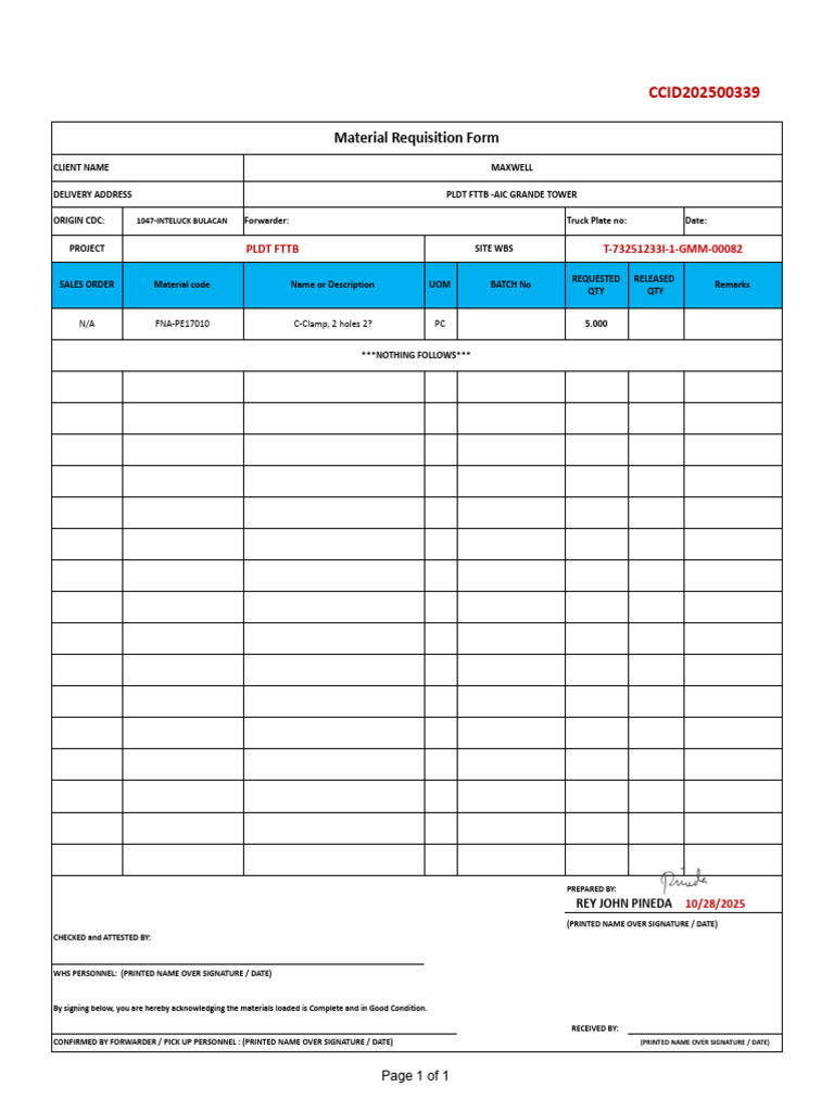 CCID202500339 - AIC GRANDE TOWER - 1047-INTELUCK BULACAN | PDF