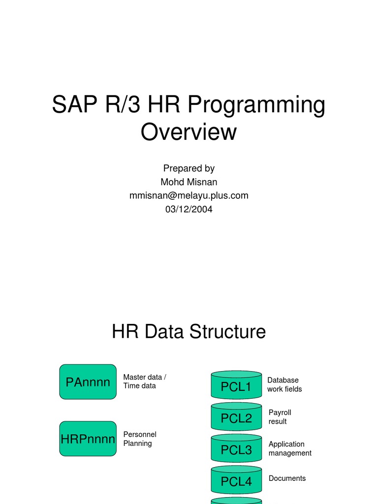 SAP HR Programming | Databases | Payroll