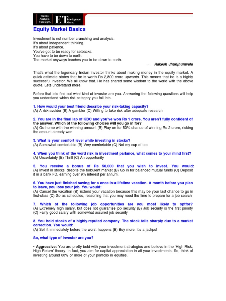 Equity Market Investing Guide | PDF