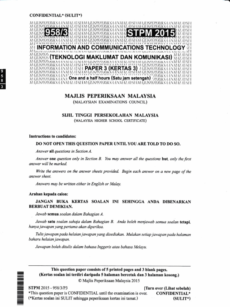 ICT Paper 3 2015 | PDF