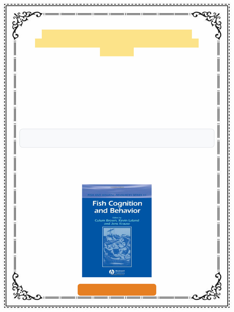 Fish Cognition and Behavior 1st Edition Culum Brown Ebook Desktop PDF ...