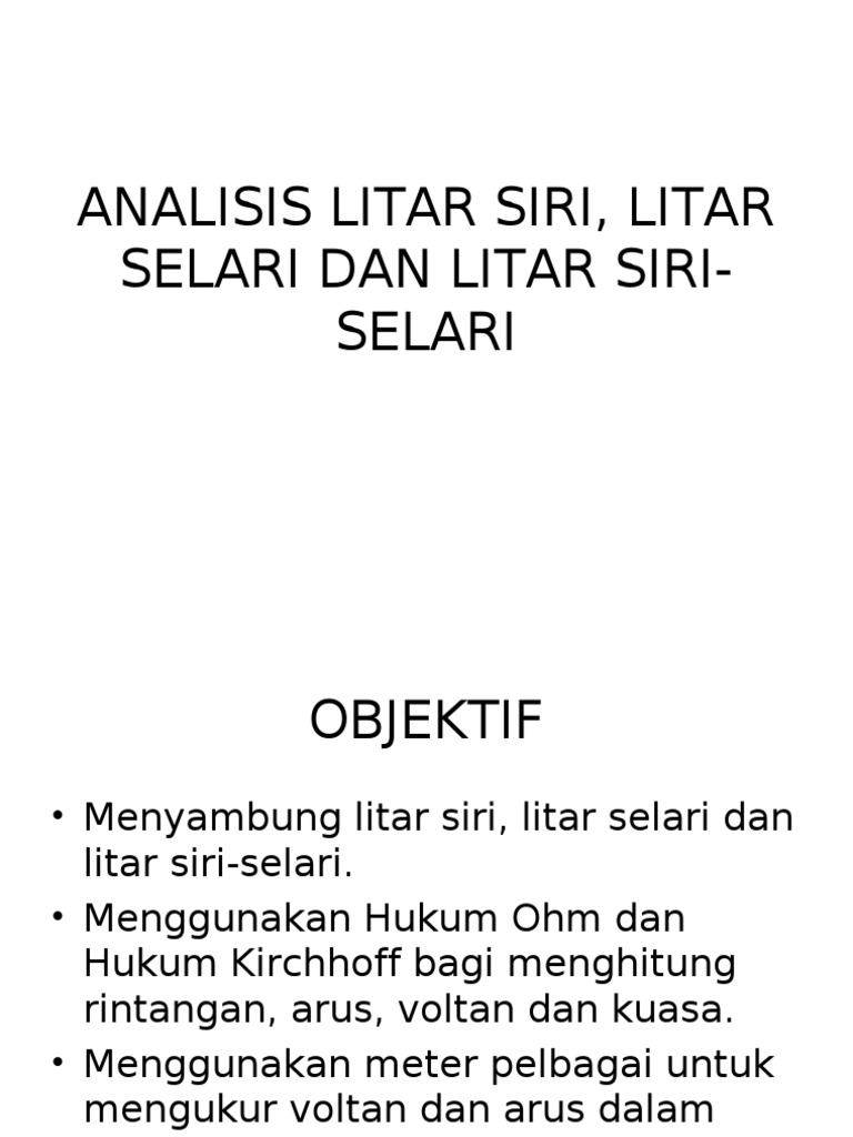 Litar Siri, Selari dan Siri-Selari - Analisis dan Pengiraan | PDF