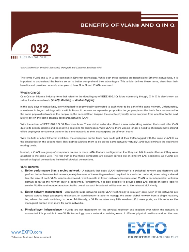 Benefits of VLANsand QinQ | PDF | Computer Network | Telecommunications ...