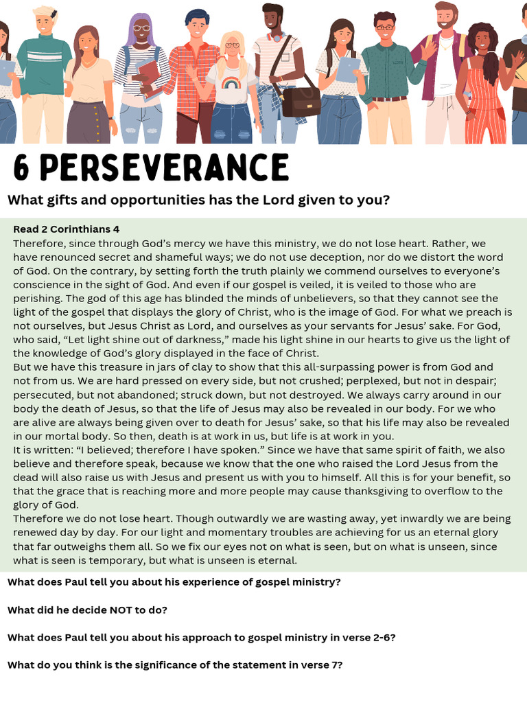 6 Perseverance | PDF | Optimism | Jesus