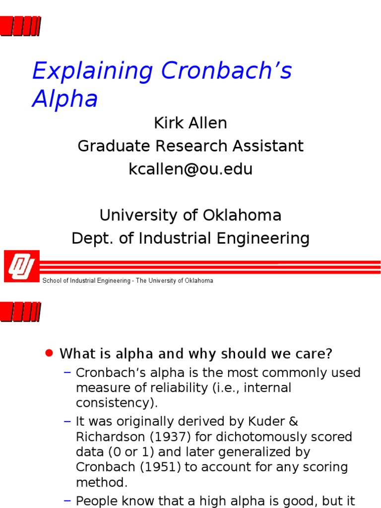 Cronbach Alpha | PDF | Cronbach's Alpha | Tests