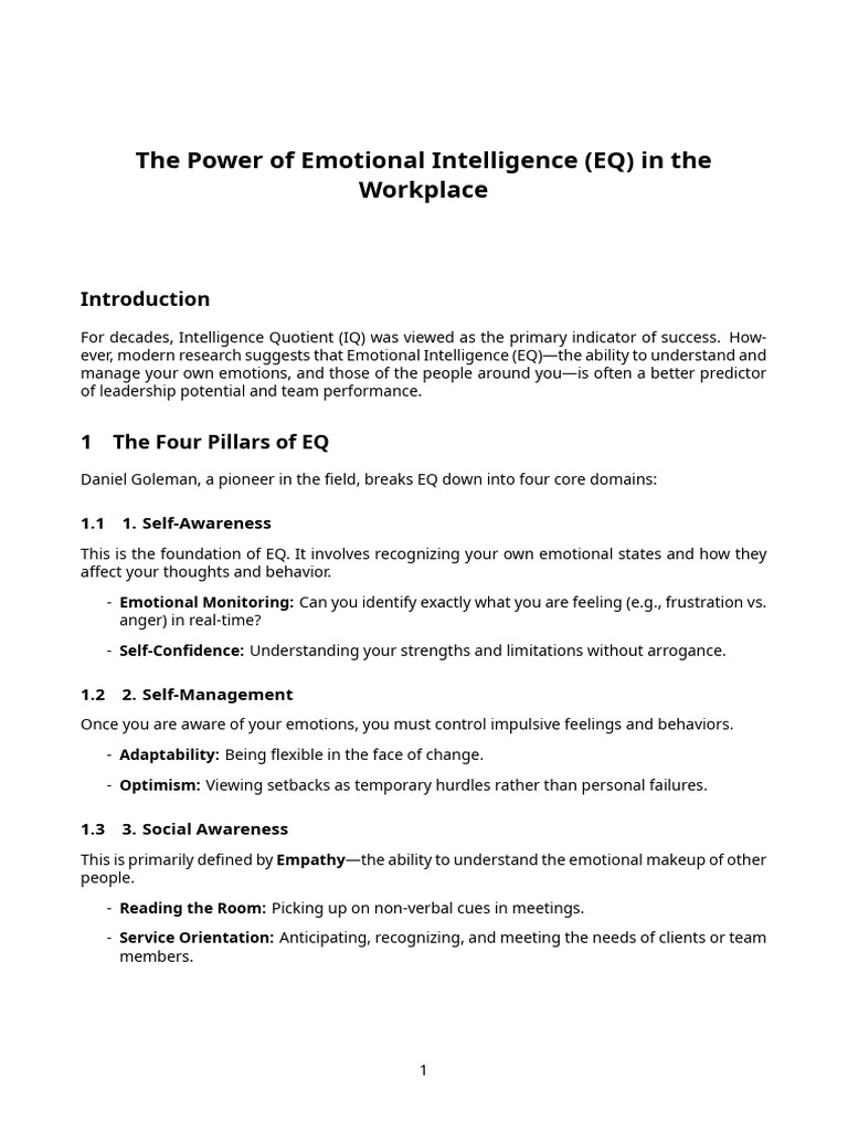 The Power of Emotional Intelligence | PDF | Emotional Intelligence ...
