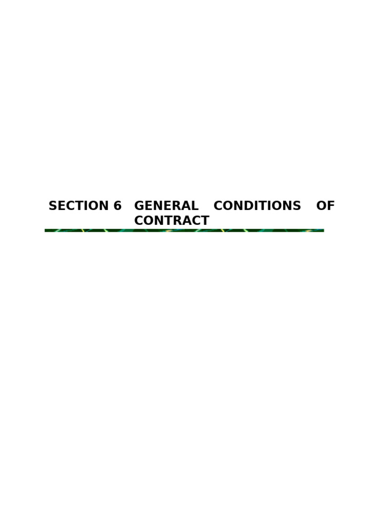 General Condition of Contract for Civil WorksMoW&UD 4-1 | PDF ...