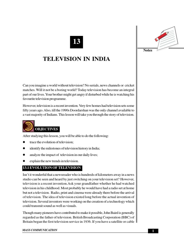 History of Television in India | PDF | Television | Broadcasting