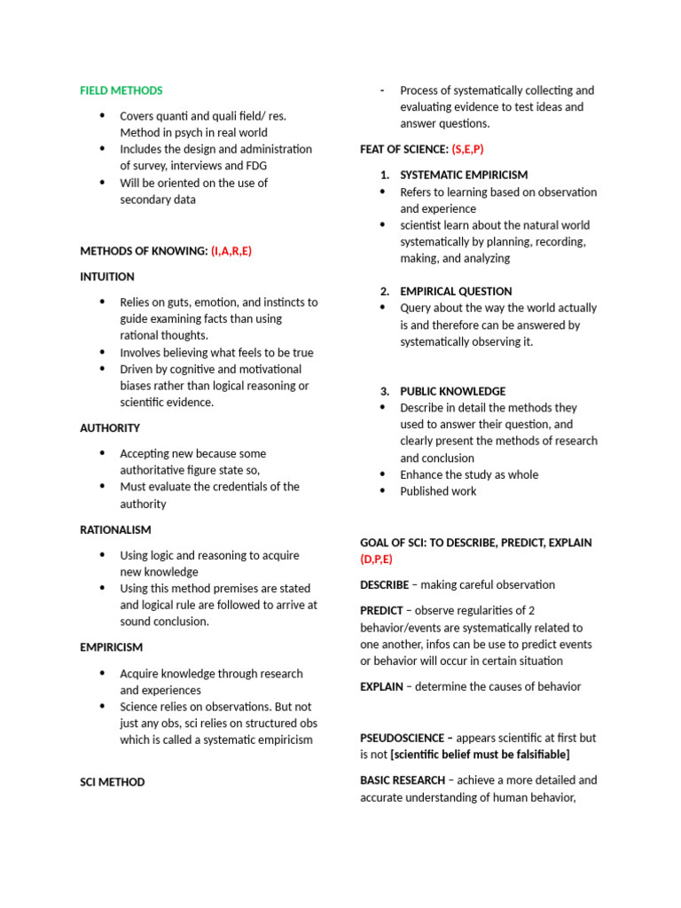 FMP Reviewer | PDF | Survey Methodology | Science