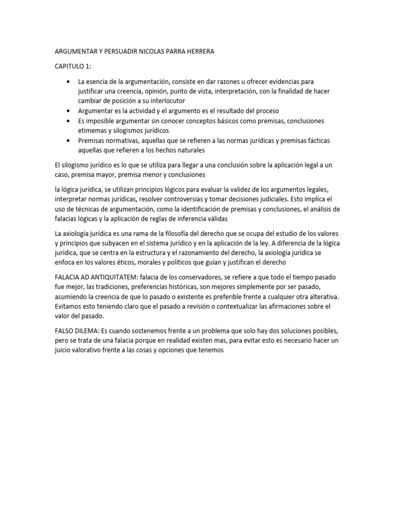 Argumentar y Persuadir Nicolas Parra Herrera | PDF