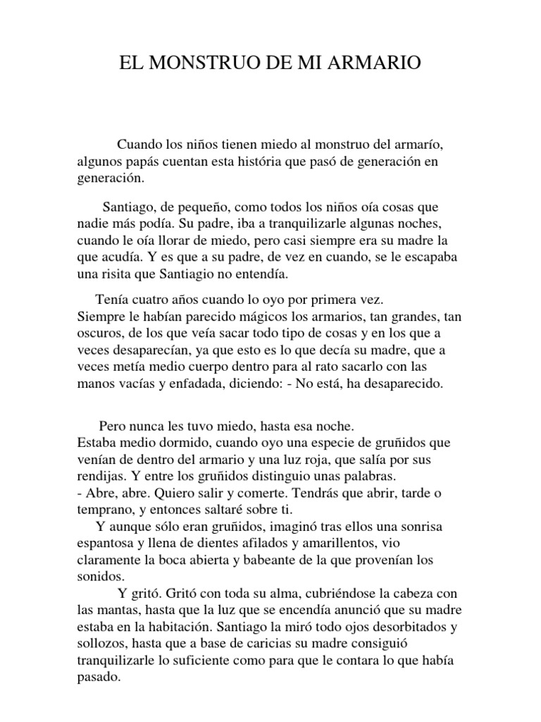 El monstruo del armario: historia y miedo | PDF | Ocio