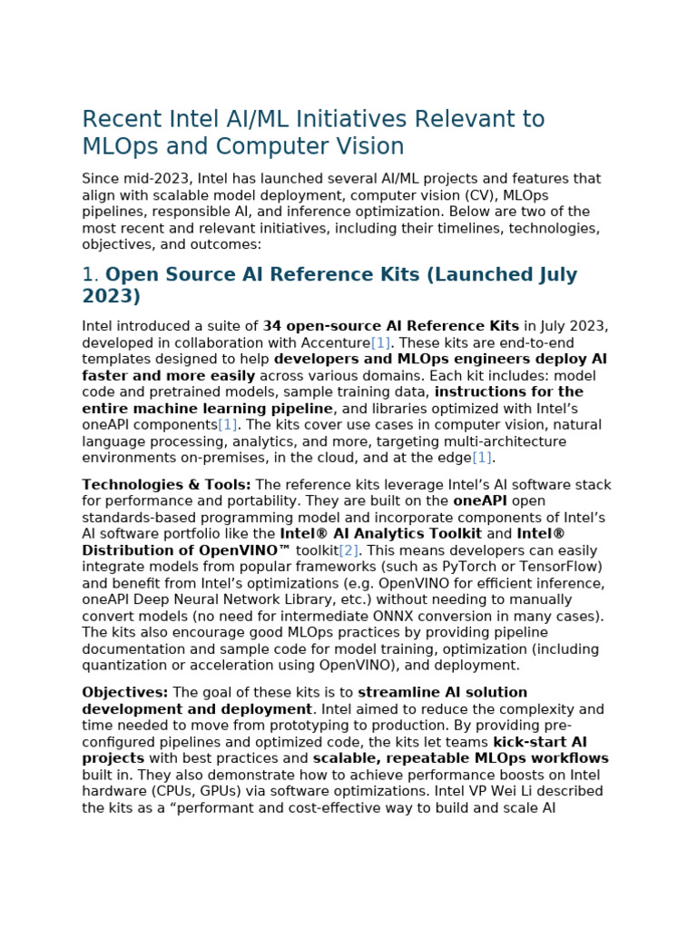 Recent Intel AI_ML Initiatives Relevant to MLOps and Computer Vision ...