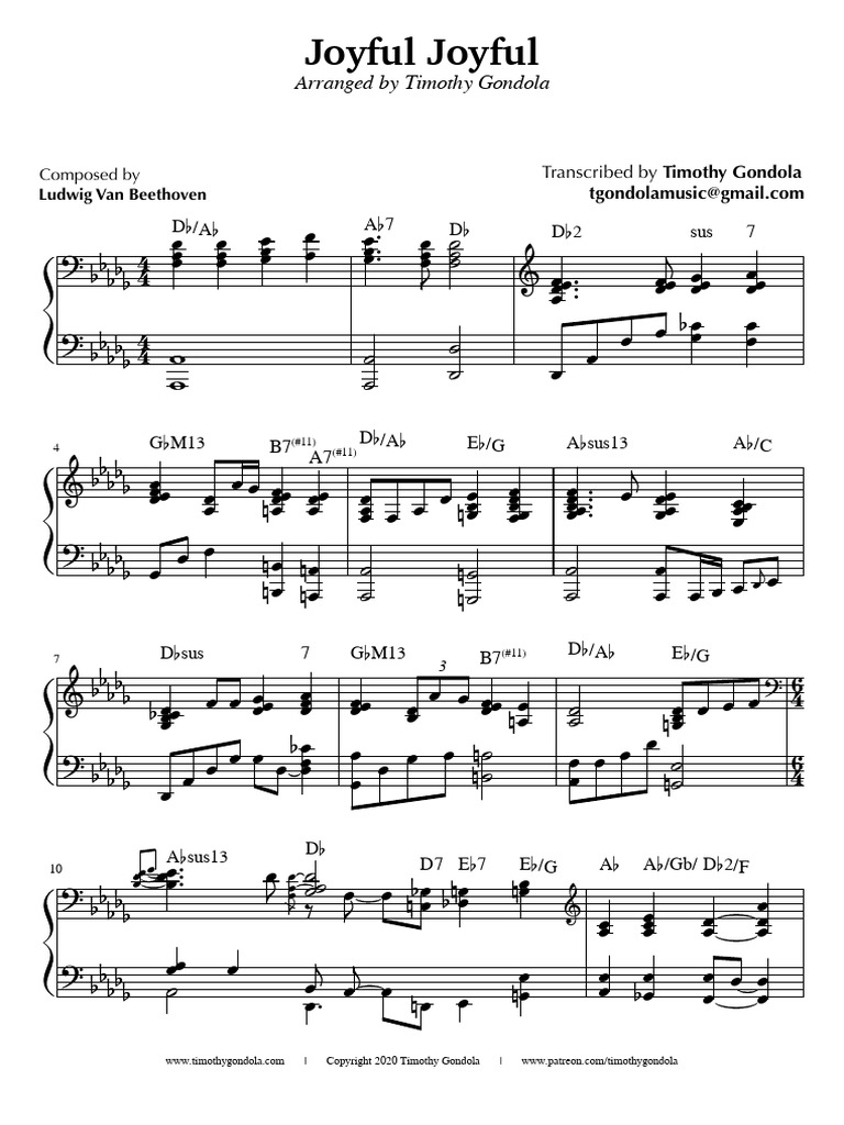 Joyful Joyful | PDF | Notation | Musical Techniques