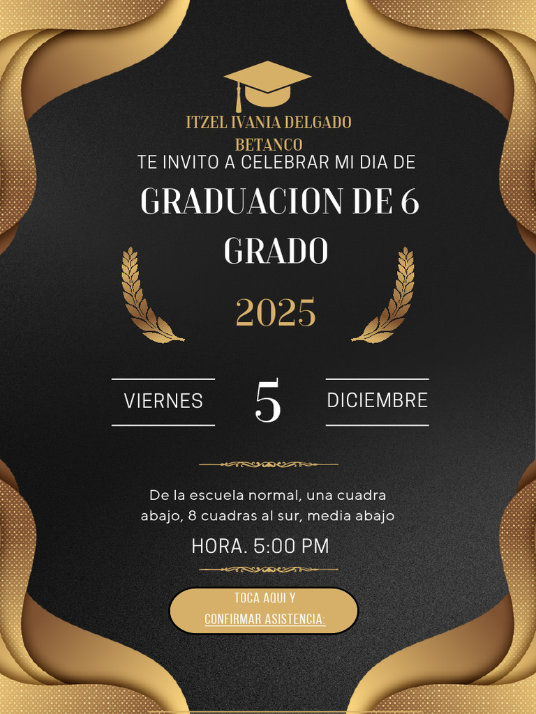 Invitación a Graduación 6° Grado 2025 | PDF