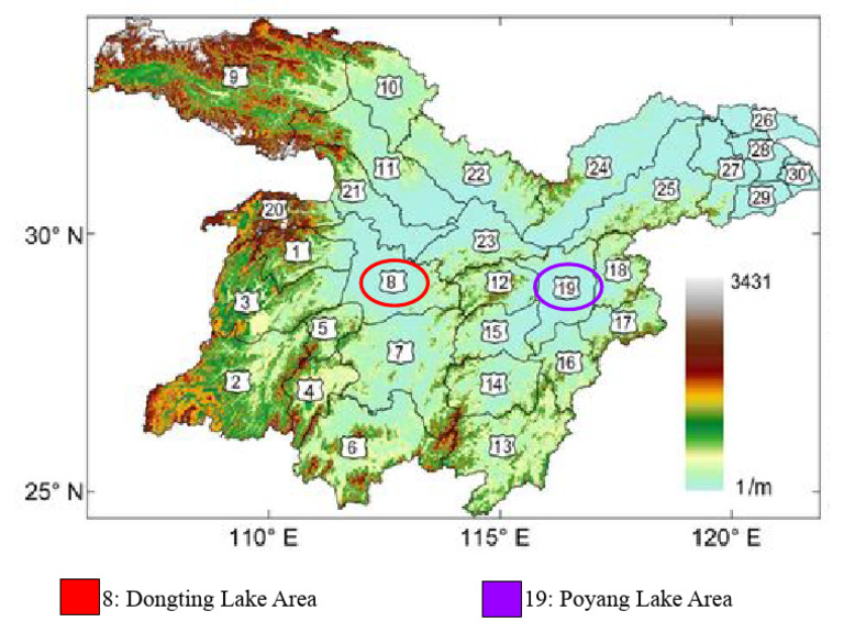 Elevation Map of Dongting and Poyang Lake | PDF