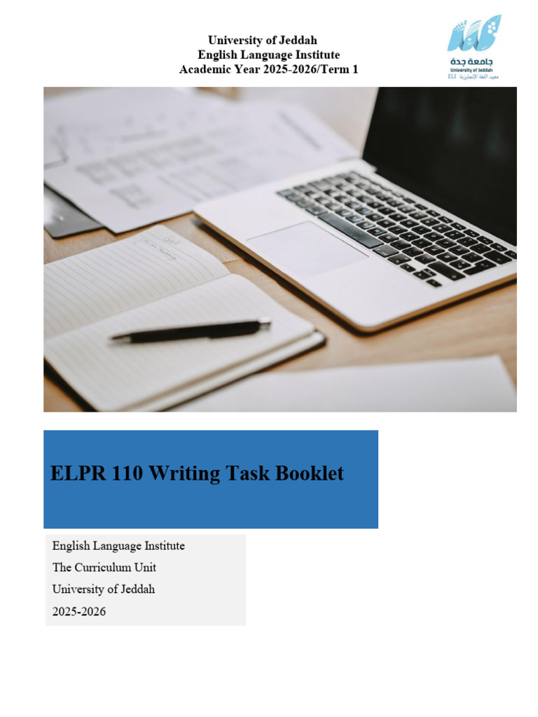 ELPR 110 Writing Task Booklet 2025-2026 | PDF | Noun | Plural