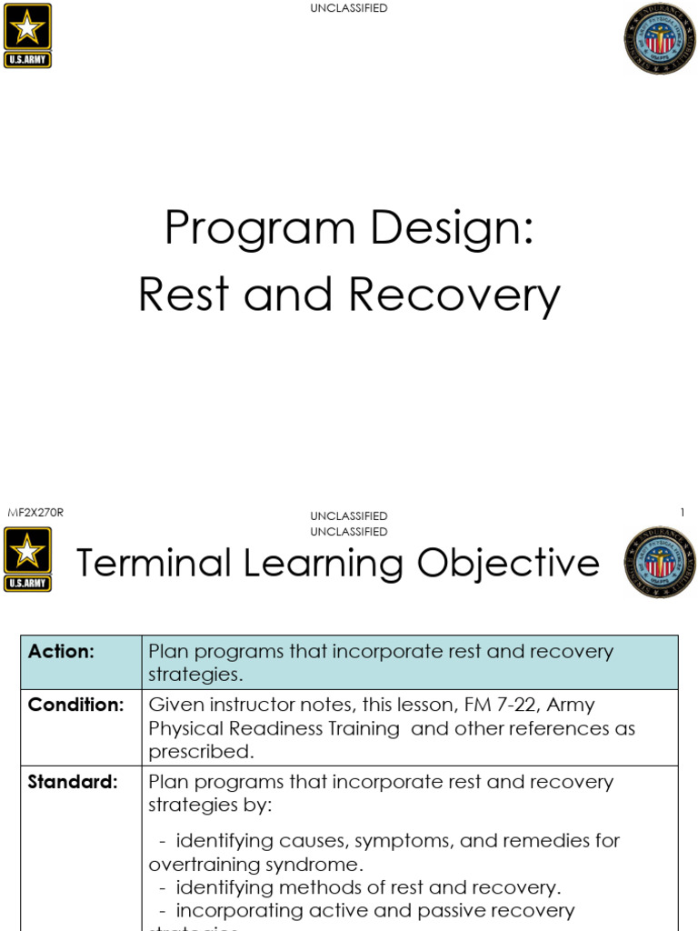 MFT Rest and Recovery | PDF | Sleep | Physical Fitness