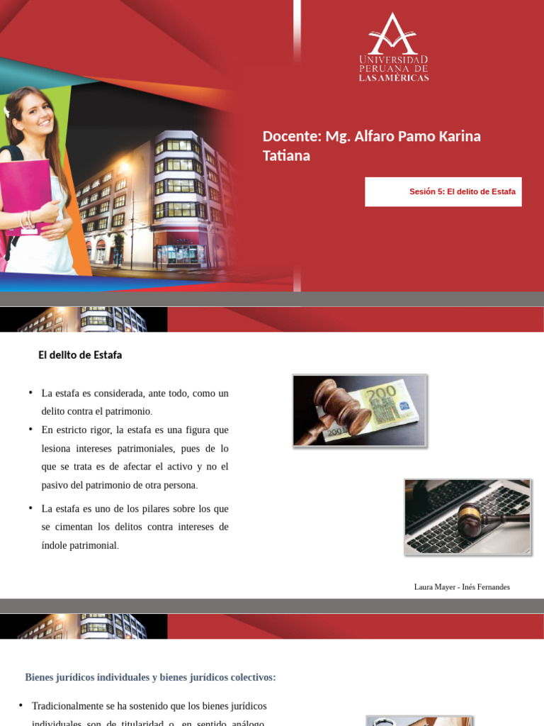 SESIÒN 5 -El Delito de Estafa | PDF | Bienes (Ley) | Crímenes