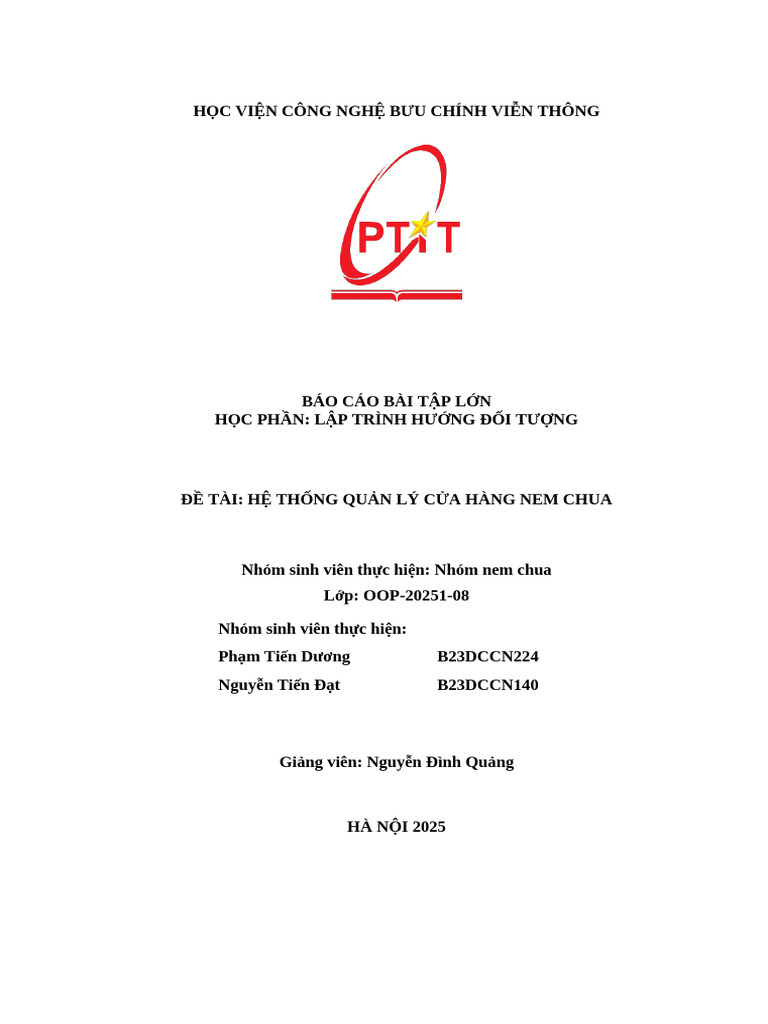 Báo Cáo BTL Java | PDF