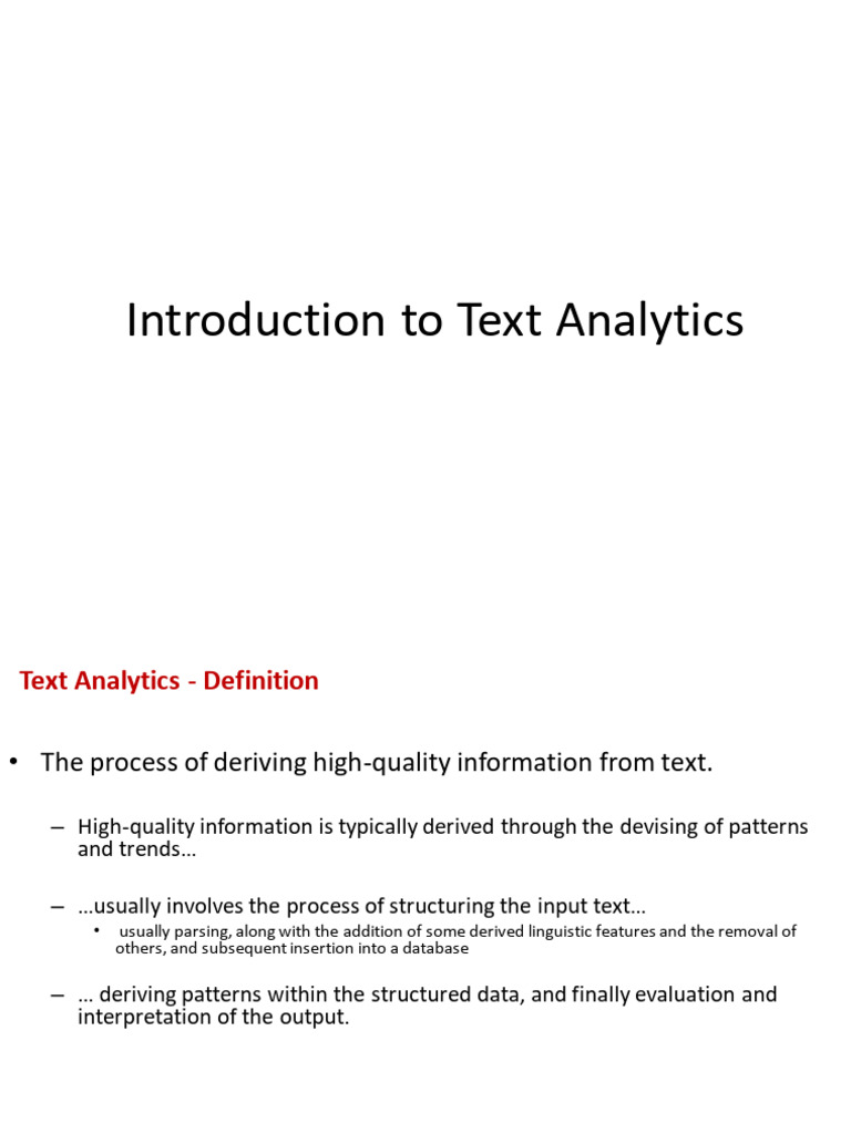BDA400 - Lecture 9 - Introduction to Text Analytics | PDF | Analytics ...