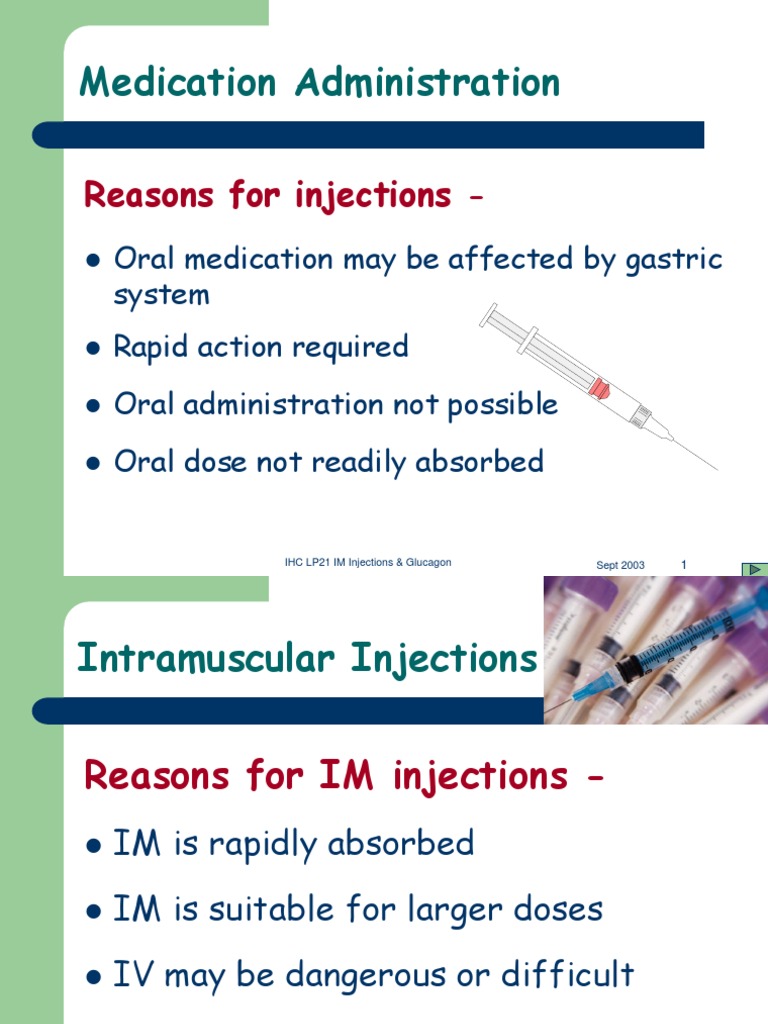 IM Injections and Glucagon Guide | PDF