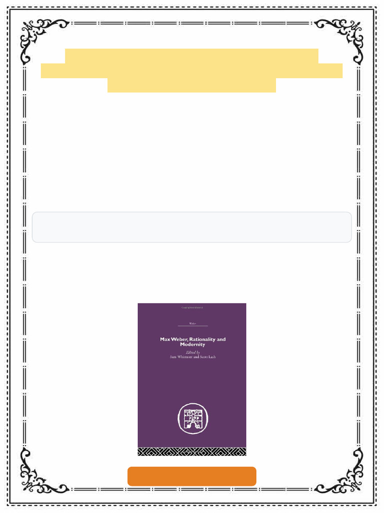 Max Weber Rationality and Modernity 1st Edition Sam Whimster ebook ...