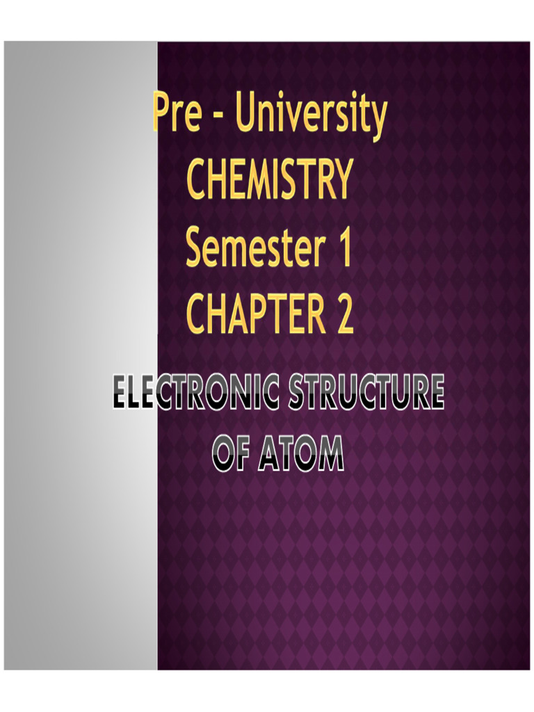 Chemistry Form 6 Sem 1 02 | PDF | Spectral Line | Emission Spectrum