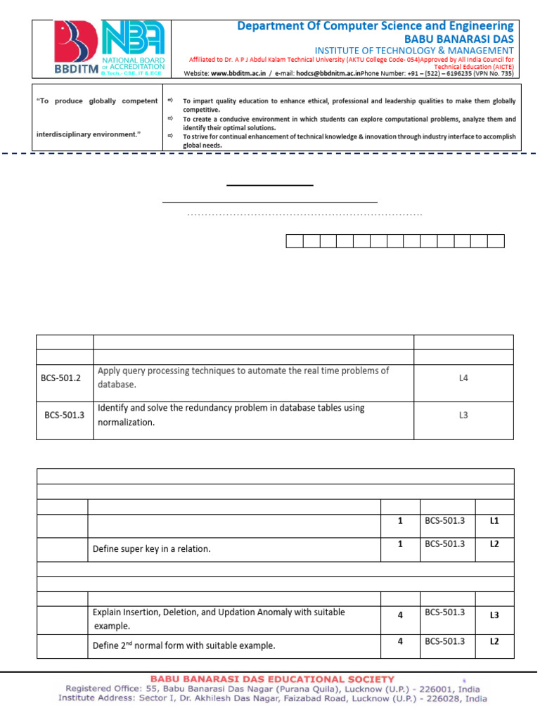 Class Test 3 SET B 2025-26 | PDF | Databases | Computing