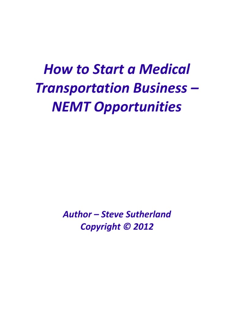 How To Start A Medical Transportation Business | PDF | Medicaid | Van