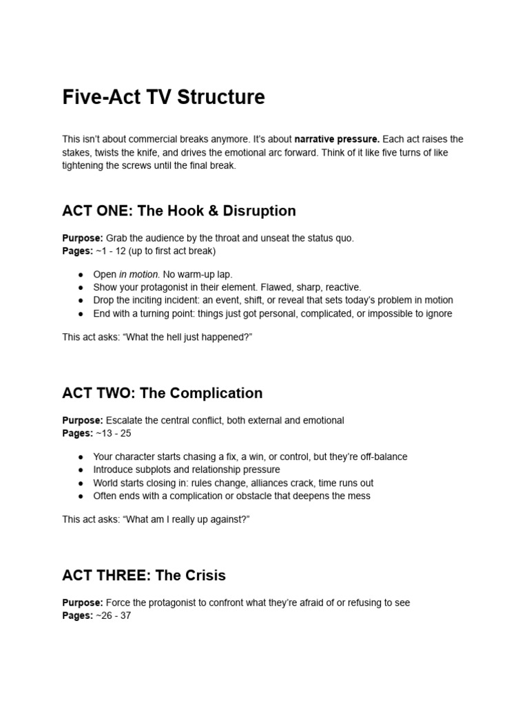 Teleplay Story Structure | PDF | Television