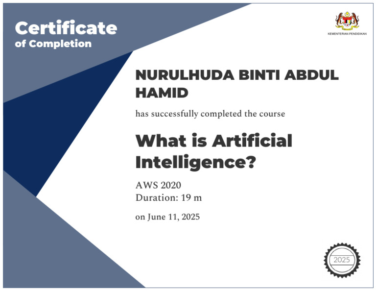 AI Course Completion Certificate | PDF