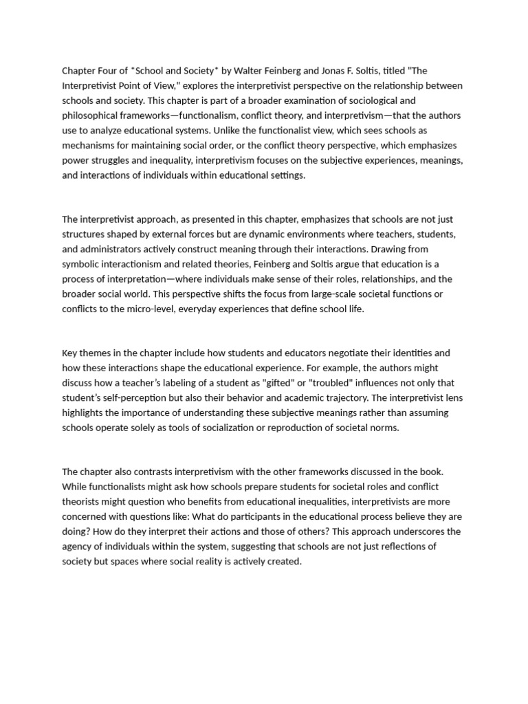 Interpretivist Perspective on Education | PDF | Scientific Theories ...
