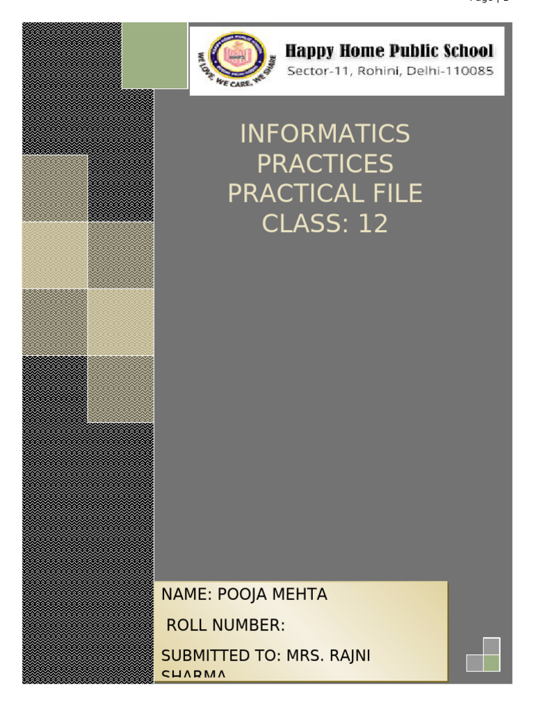 Pooja Mehta IP MySQL Practical File | PDF | Sql | Databases