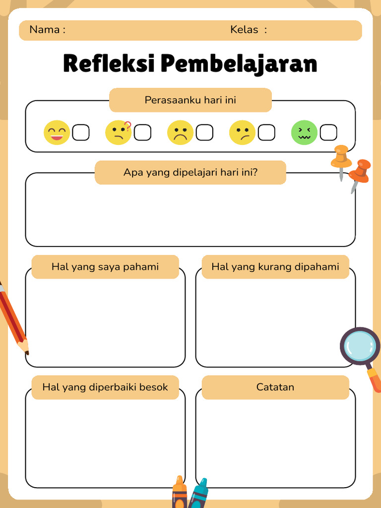 Refleksi Pembelajaran Siswa Hari Ini | PDF