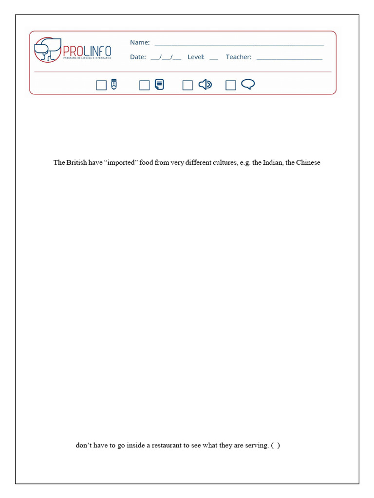 5 Reading Level V - 44 Cópias | PDF | Restaurants | Fast Food