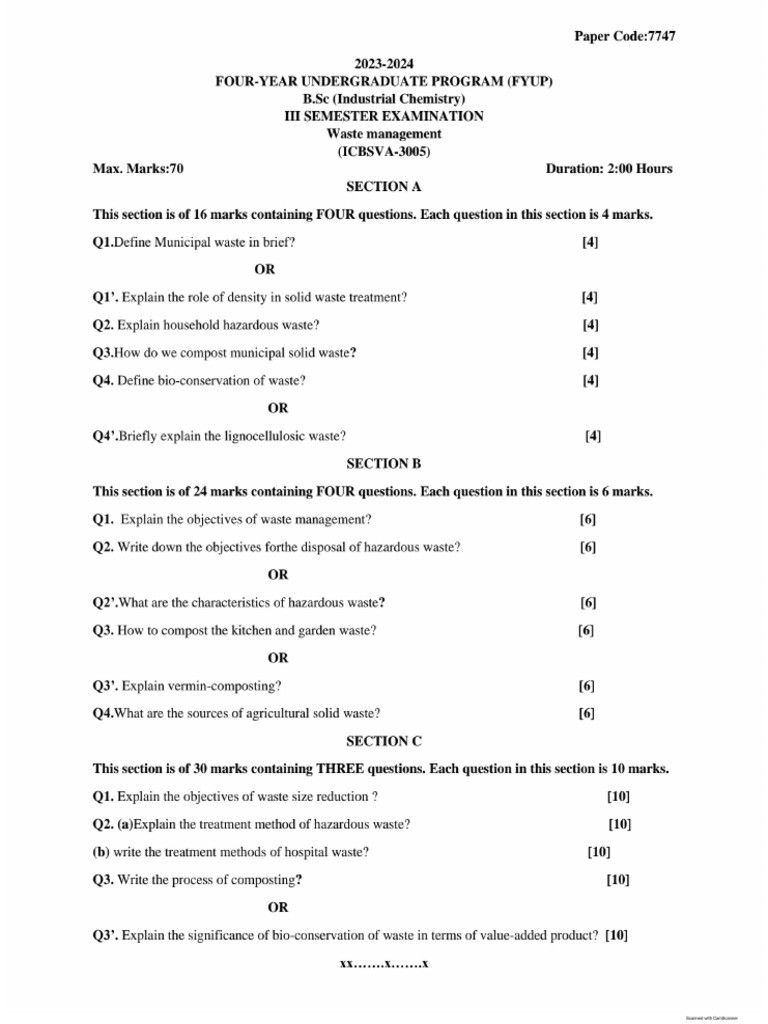Waste Management Pyq | PDF