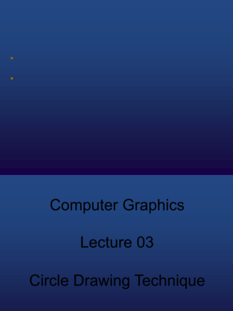 CG 03 Circle Algorithm | PDF | Mathematics | Algorithms