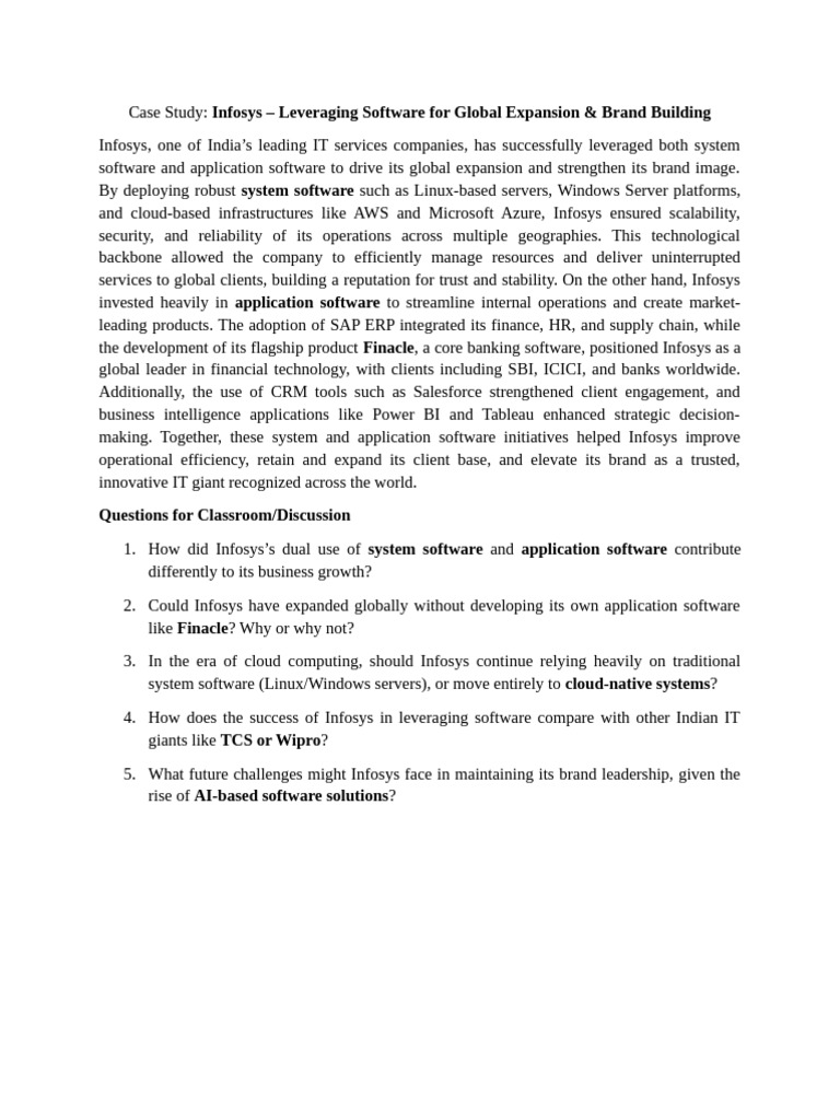 Case Study Infosys | PDF