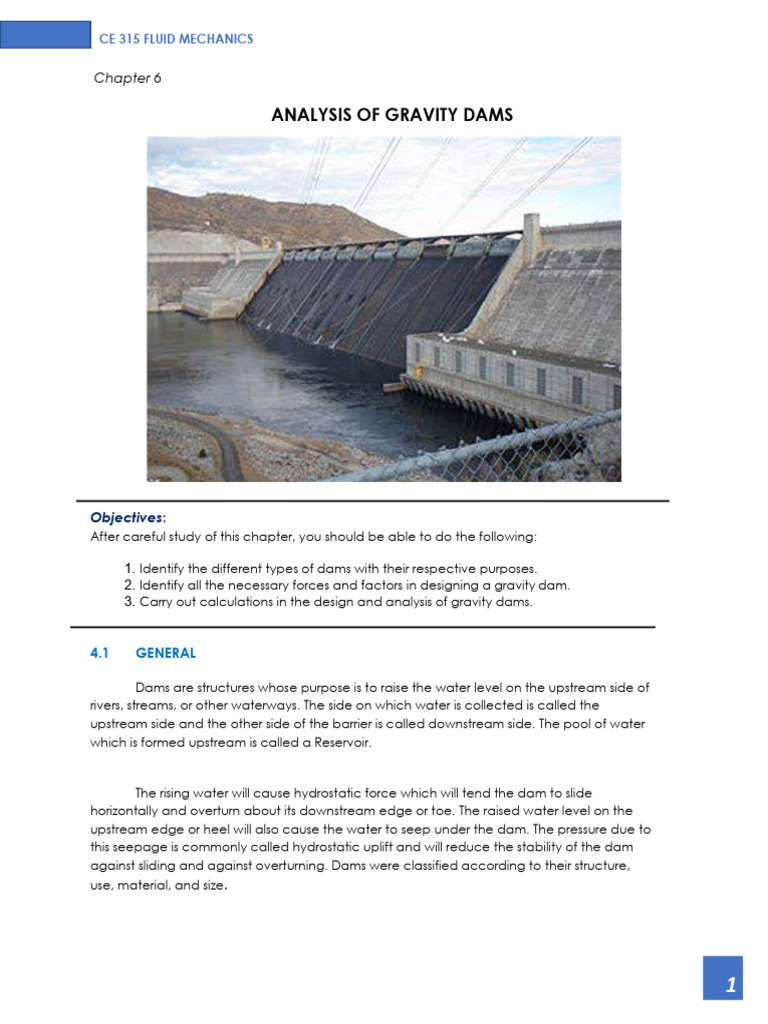 Vi Analysis Of Gravity Dams Pdf Spillway Dam